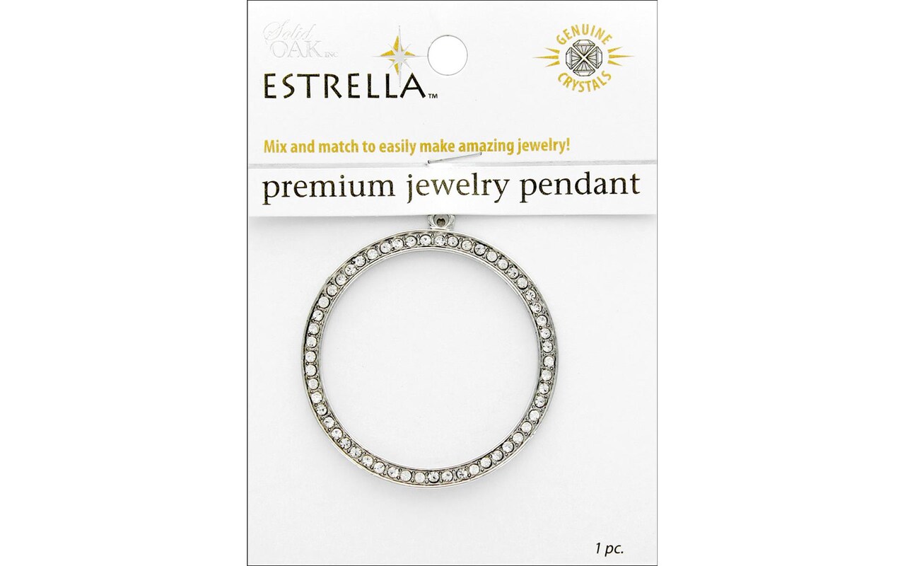 Solid Oak Estrella Pendant Lg Open Circle Slvr/Cry | Michaels Solid Oak Estrella Pendant Lg Open Circle Slvr/Cry | Michaels